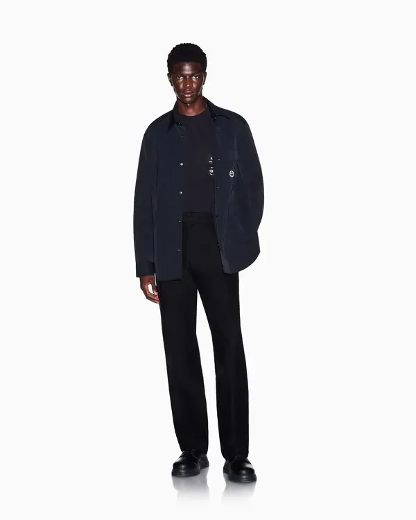 Armani Exchange Regular Fit Cotton Canneté Trousers