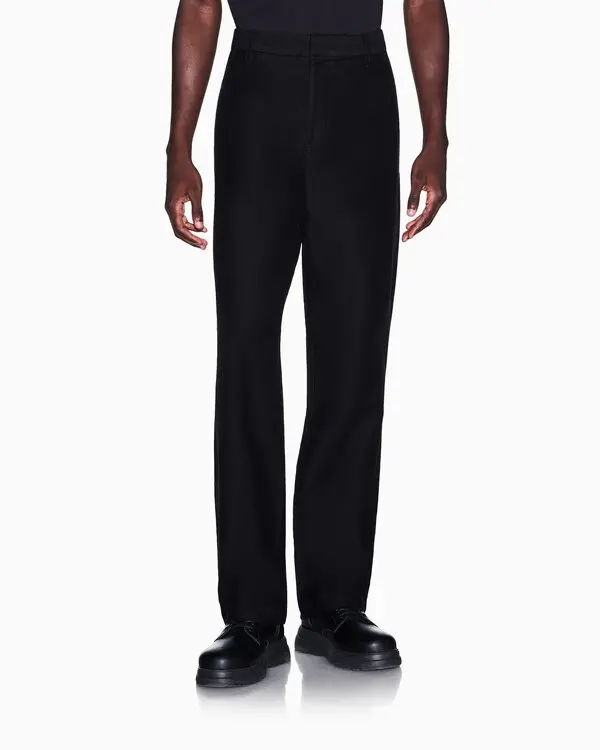 Armani Exchange Regular Fit Cotton Canneté Trousers