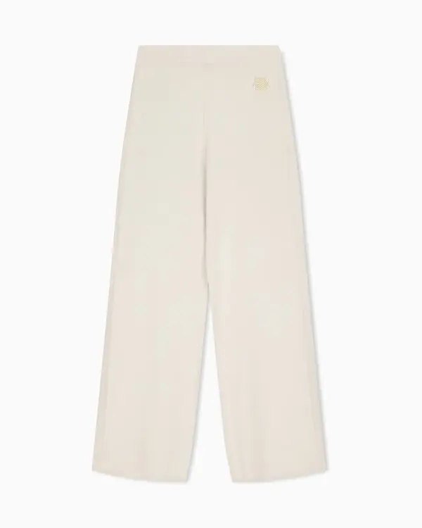 Armani Exchange Regular Fit Trousers Knitted Recycled Viscose - Beige