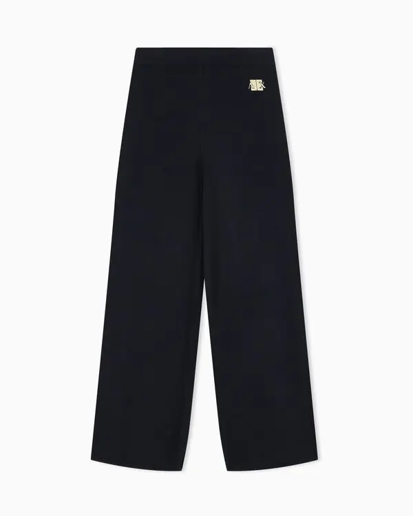 Armani Exchange Regular Fit Trousers Knitted Recycled Viscose - Black