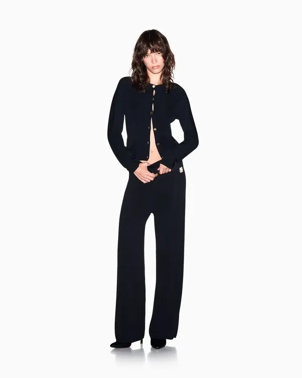 Armani Exchange Knitted Recycled Viscose Trousers - Black