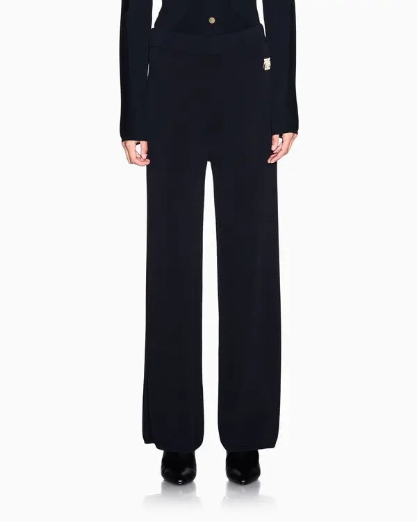 Armani Exchange Knitted Recycled Viscose Trousers - Black