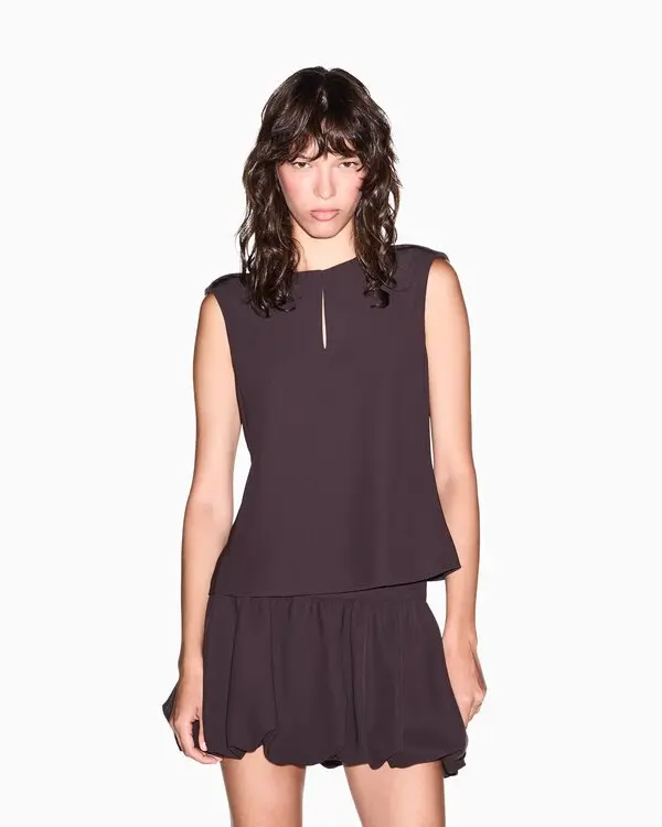 Armani Exchange Recycled Crepe Regular Fit Top
