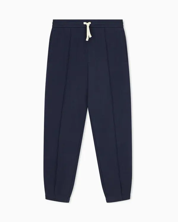 Armani Exchange Regular Fit Trousers In Cotton French Terry - Navy Blue