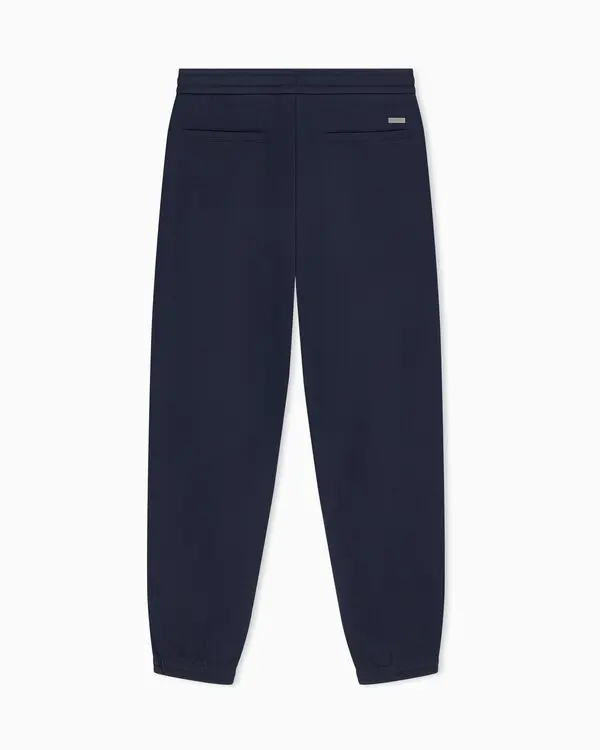 Armani Exchange Regular Fit Trousers In Cotton French Terry - Navy Blue