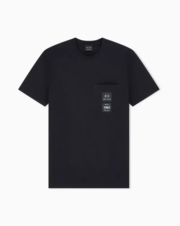 Armani Exchange Slim Fit T-shirt In Cotton Jersey - Black