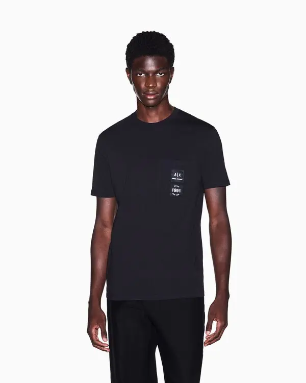 Armani Exchange Slim Fit T-shirt In Cotton Jersey - Black