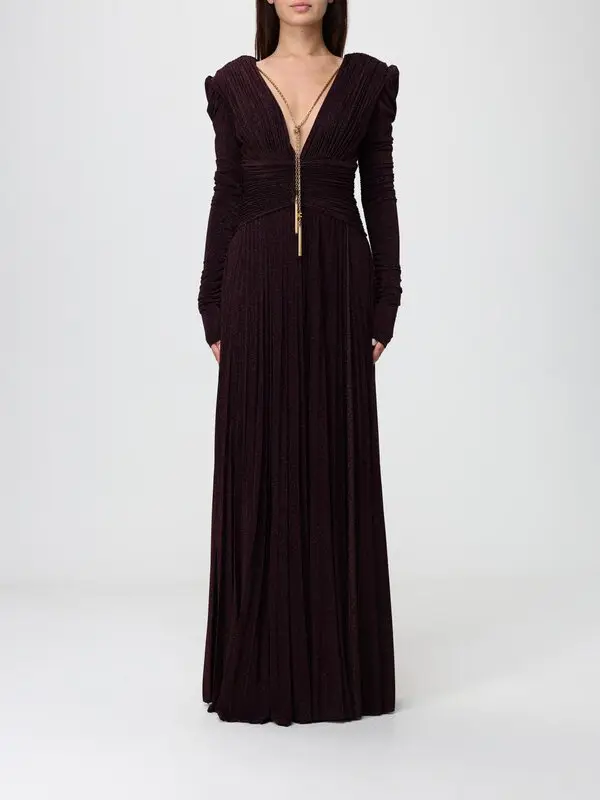 Elisabetta Franchi Maxi Dress With Ruched Detailing