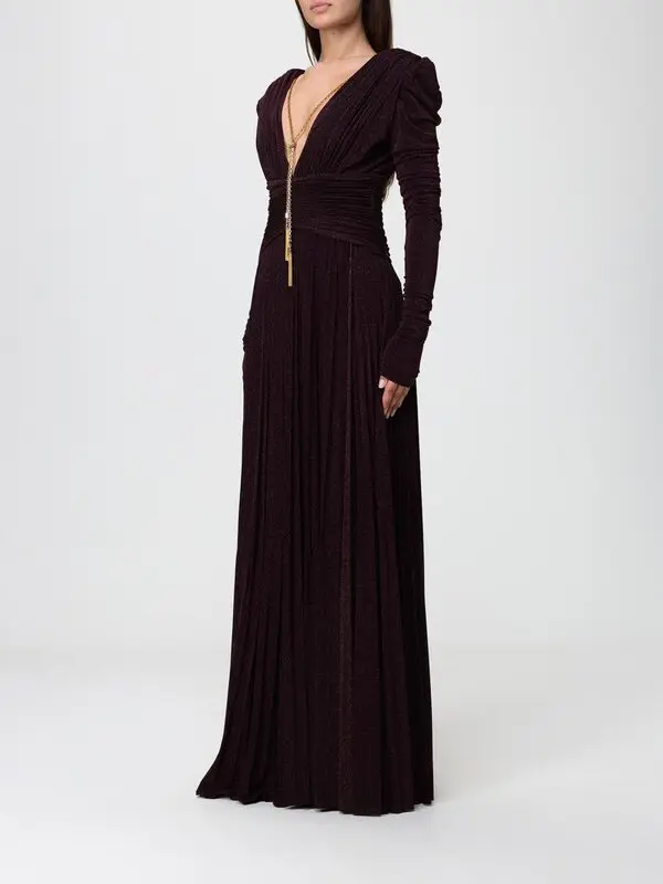 Elisabetta Franchi Maxi Dress With Ruched Detailing