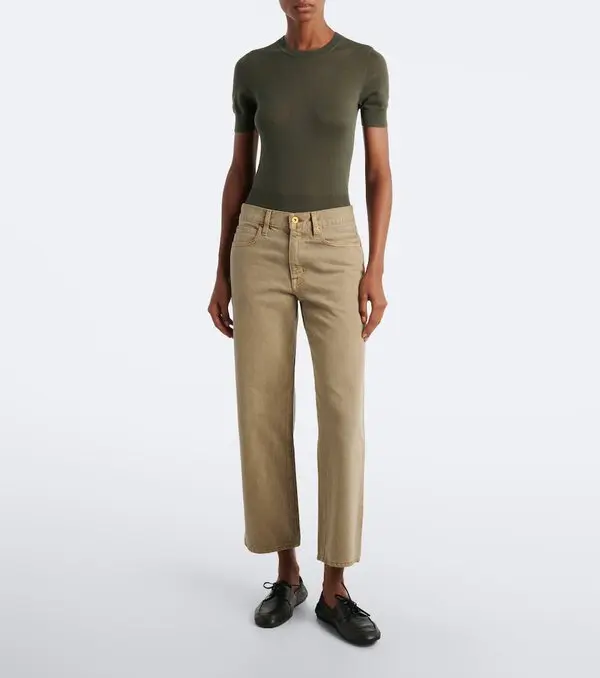 SLVRLAKE Hunter Cropped Wide-leg Jeans