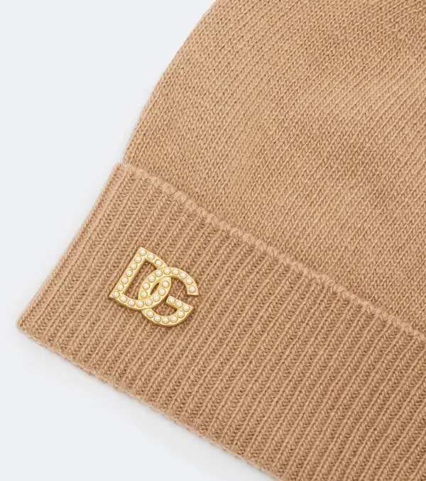 Dolce & Gabbana Dg Embellished Virgin Wool Beanie