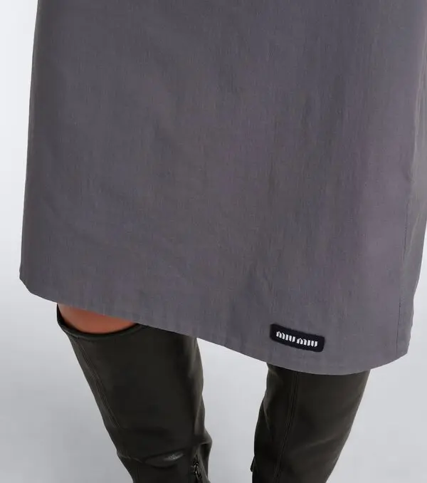Miu Miu Cotton-blend Poplin Pencil Skirt