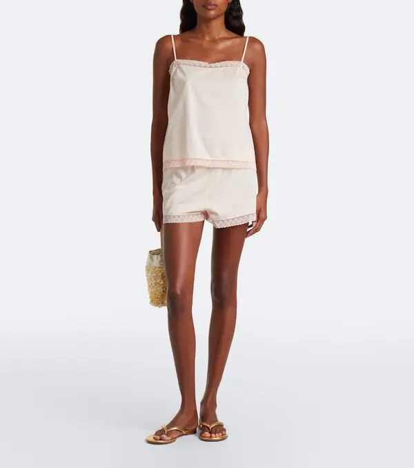 ERES Lightness Lace-trimmed Cotton Shorts