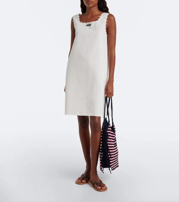 Miu Miu Ivy Crochet Striped Shopper