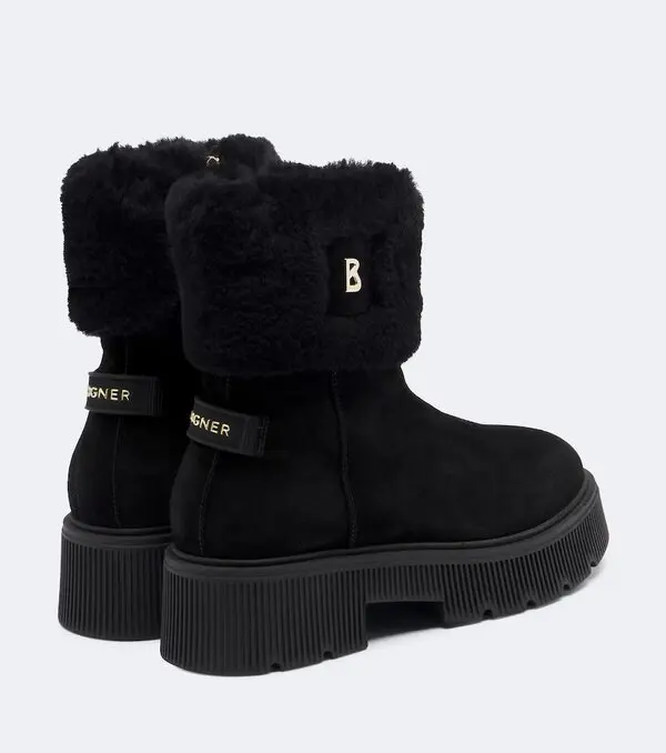 Bogner Turin Suede Shearling Trimmed Boots