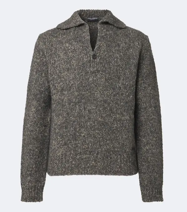 Dolce & Gabbana Wool, Alpaca, And Linen Polo Sweater