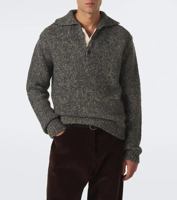 Dolce & Gabbana Wool, Alpaca, And Linen Polo Sweater