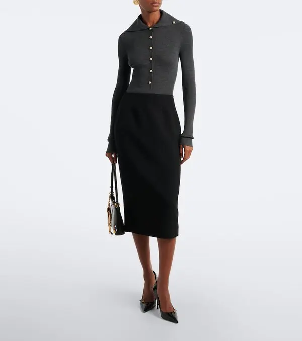 Dolce & Gabbana Embellished Ribbed-knit Wool Cardigan