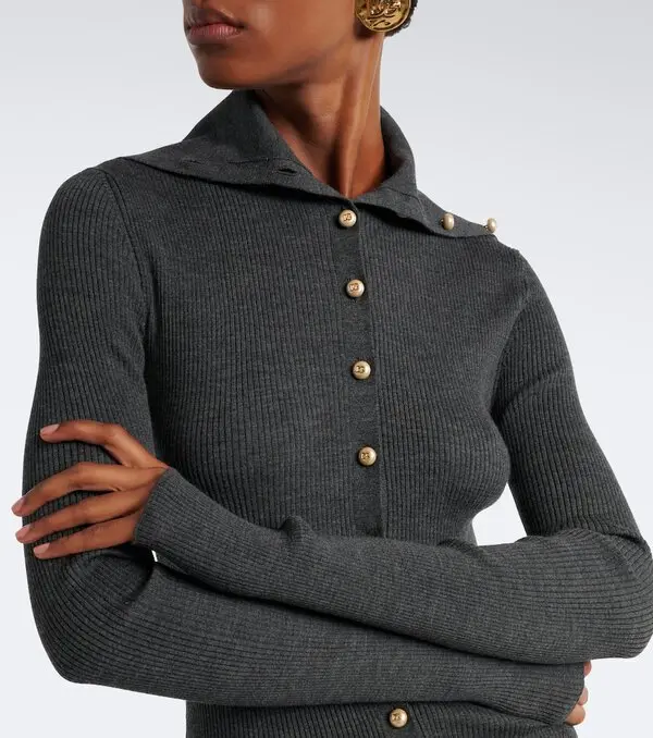 Dolce & Gabbana Embellished Ribbed-knit Wool Cardigan