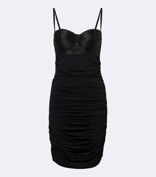 Dolce & Gabbana Ruched Satin Minidress