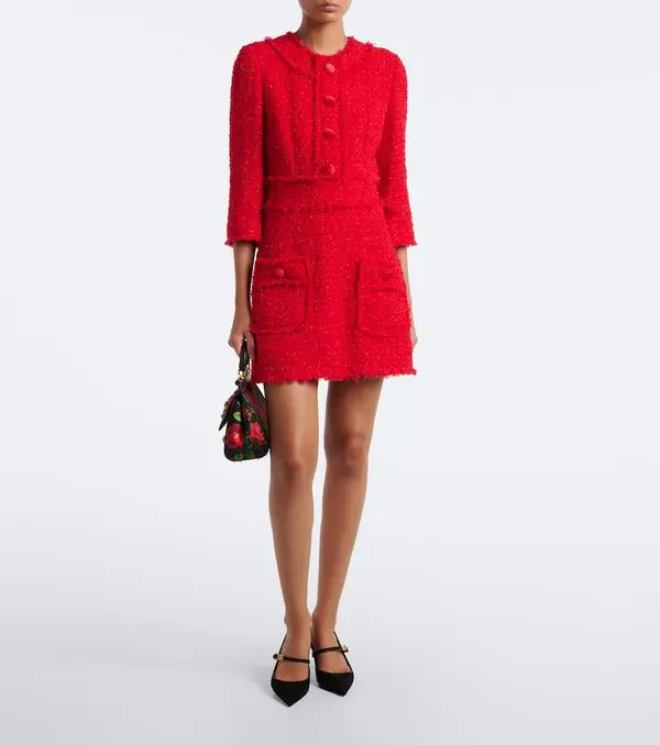 Dolce & Gabbana Cotton-blend Boucle Minidress