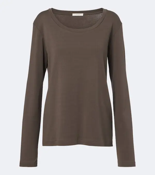 THE ROW Kalto Cotton Jersey Top - Brown
