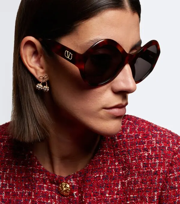 Valentino Garavani L'8 Vlogo Round Sunglasses
