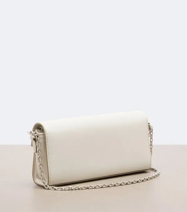 Gucci Horsebit Leather Wallet On Chain - White