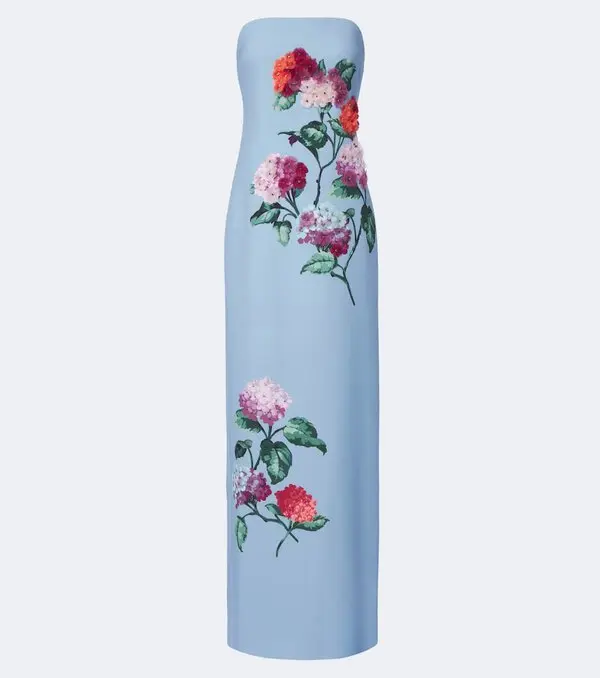 Carolina Herrera Embellished Floral Bustier Gown
