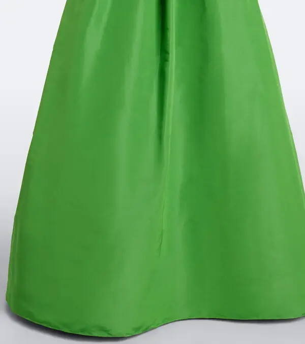 Carolina Herrera Embellished Pleated Silk Gown