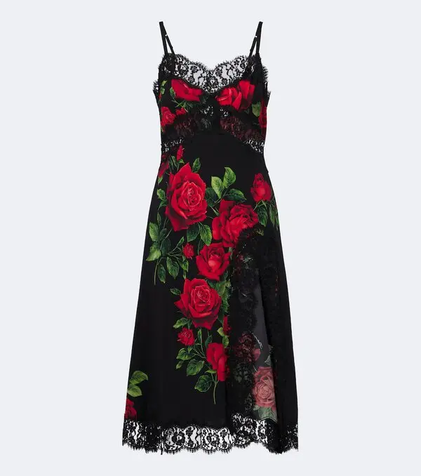 Dolce & Gabbana Floral Silk And Cotton-blend Slip Dress - Multicoloured