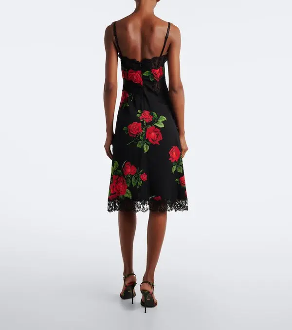 Dolce & Gabbana Charmeuse Silk And Cotton-blend Slip Dress
