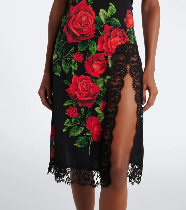 Dolce & Gabbana Charmeuse Silk And Cotton-blend Slip Dress