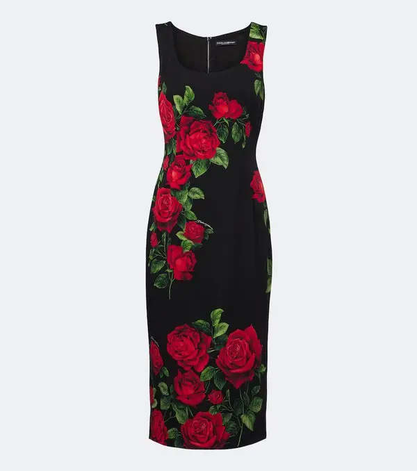 Dolce & Gabbana Floral Silk-blend Midi Dress - Multicoloured