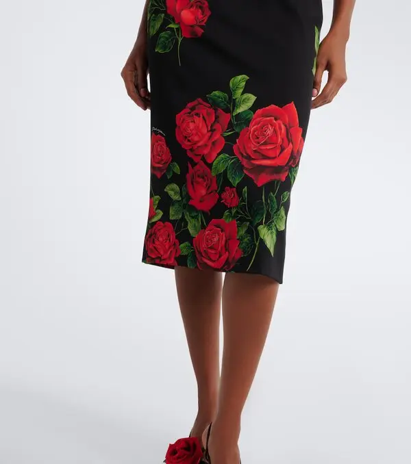 Dolce & Gabbana Floral Silk-blend Midi Dress