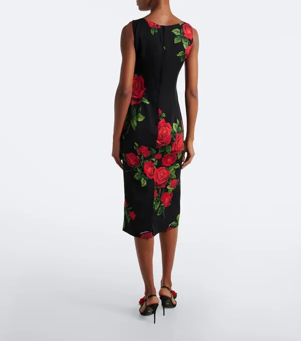 Dolce & Gabbana Floral Silk-blend Midi Dress