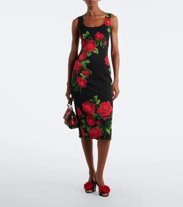 Dolce & Gabbana Floral Silk-blend Midi Dress