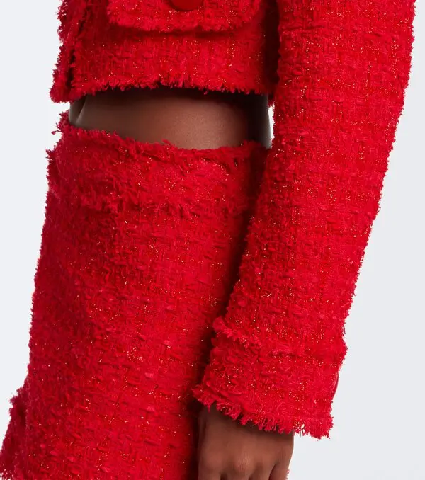Dolce & Gabbana Cropped Cotton-blend Tweed Jacket