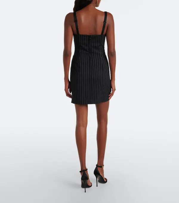 Dolce & Gabbana Pinstriped Wool And Silk-blend Bustier Dress