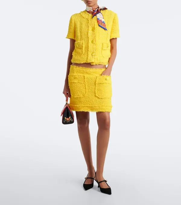 Dolce & Gabbana Cotton-blend Tweed Miniskirt