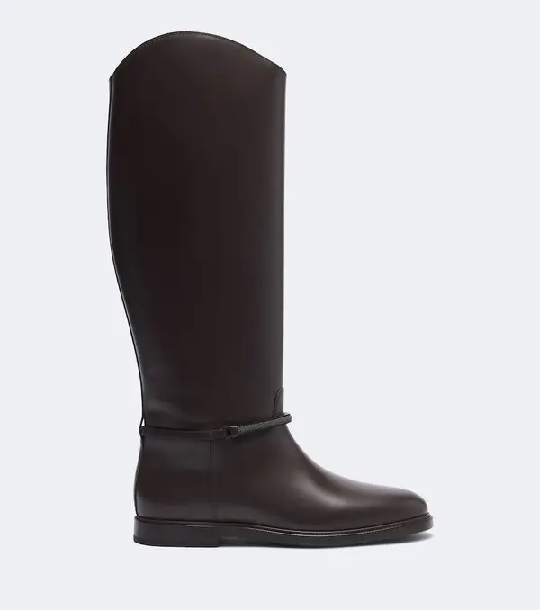 Brunello Cucinelli Monili Leather Knee-high Boots