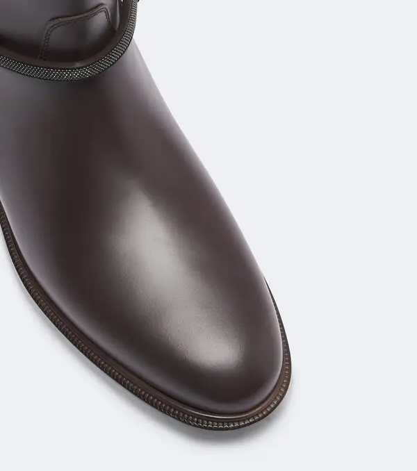 Brunello Cucinelli Monili Leather Knee-high Boots