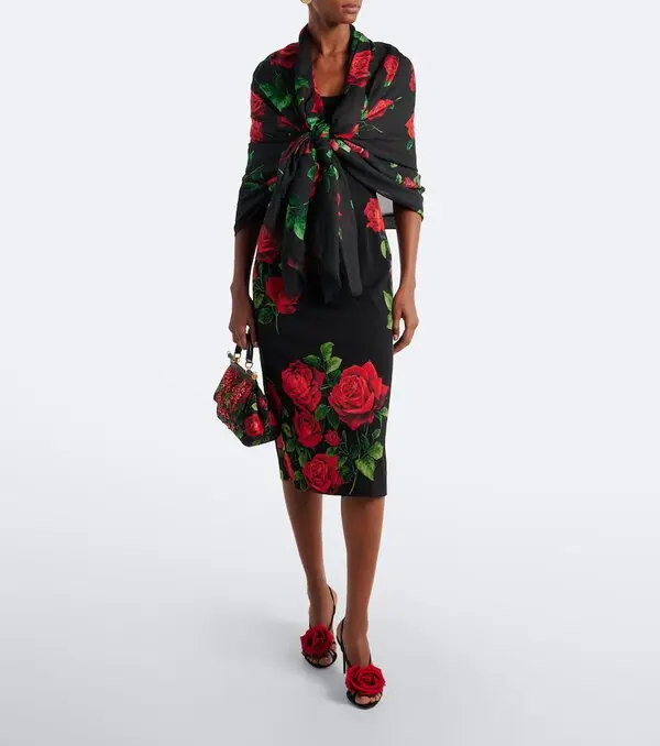 Dolce & Gabbana Floral Silk Scarf