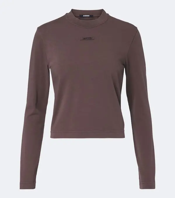 Jacquemus Gros Grain Cotton-blend Jersey T-shirt - Brown