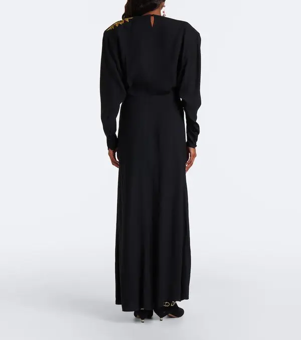 Isabel Marant Étoile Samsha Embellished Crepe Maxi Dress