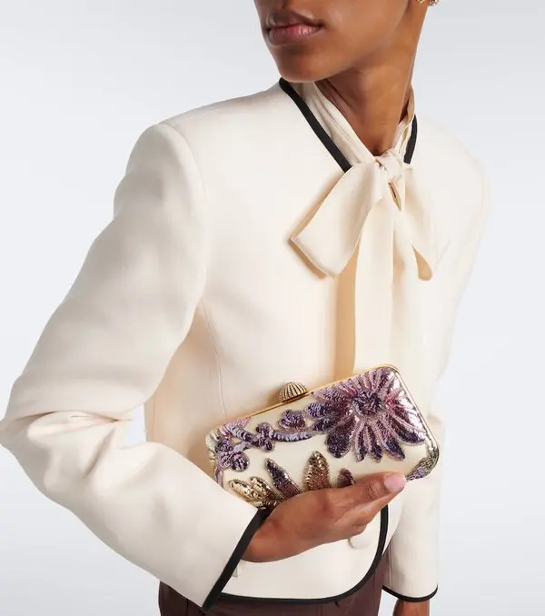 Valentino Garavani Carry Secrets Sequined Satin Clutch