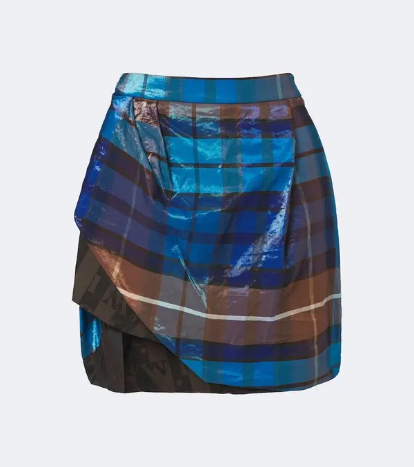 VIVIENNE WESTWOOD Zora Draped Plaid Miniskirt - Blue