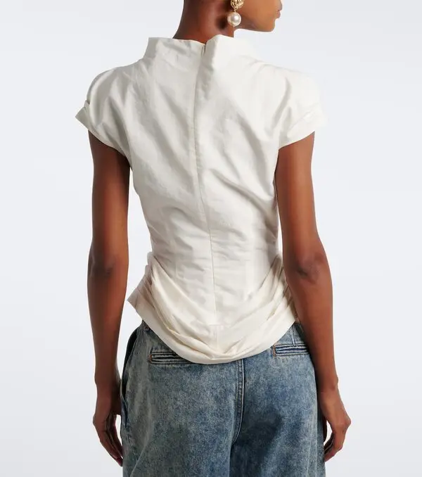 Magda Butrym Draped Cotton And Silk Top