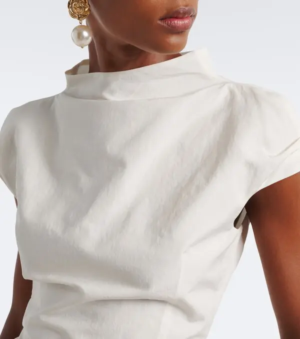 Magda Butrym Draped Cotton And Silk Top
