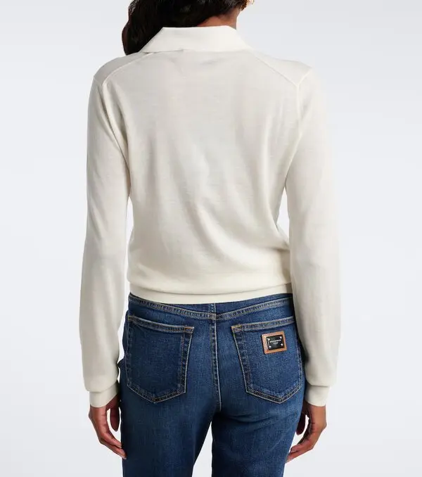 Dolce & Gabbana Embellished Cashmere-blend Polo Sweater